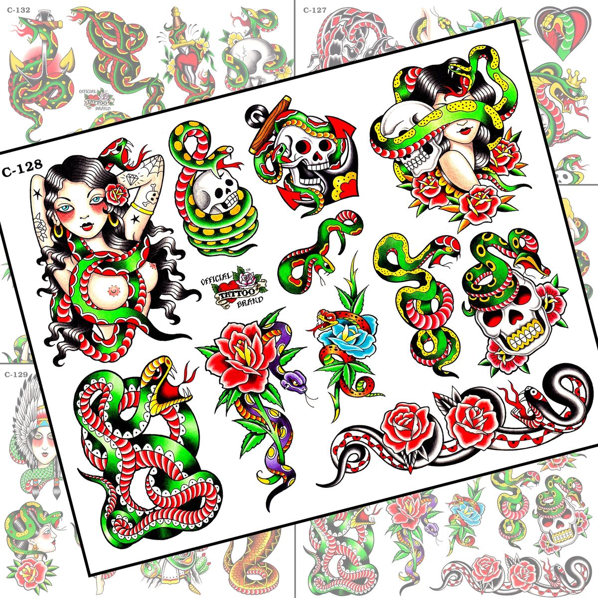 SNAKE TATTOO FLASH SET